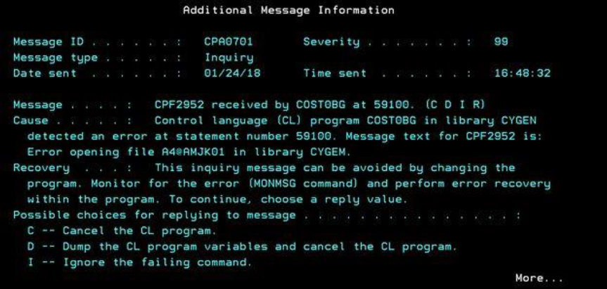 Monitoring For Specific IBMi MSGID Content · Customer Portal